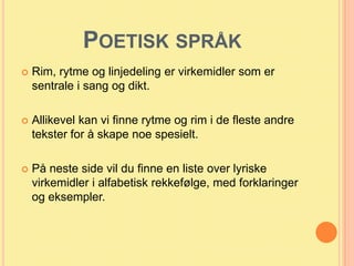 Lyrikk del1 | PPT