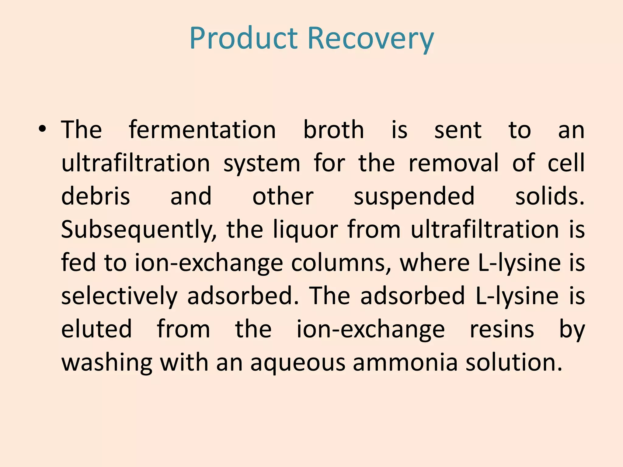 Industrial Production of L-Lysine by Fermentation | PPTX