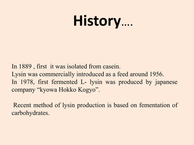 Industrial Production of L-Lysine by Fermentation | PPTX