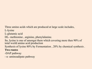 Industrial Production of L-Lysine by Fermentation | PPTX