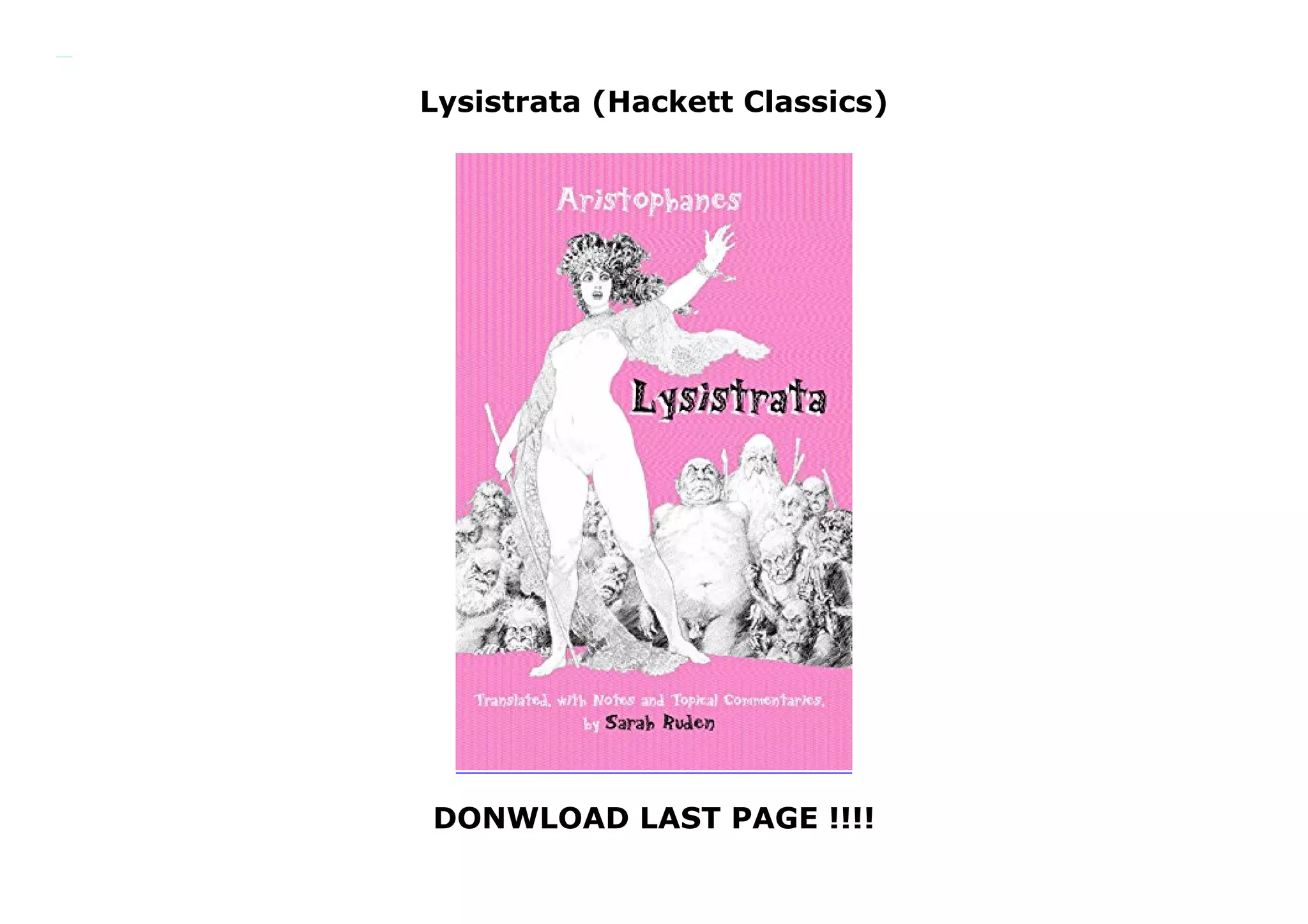 Lysistrata (Hackett Classics) | PDF