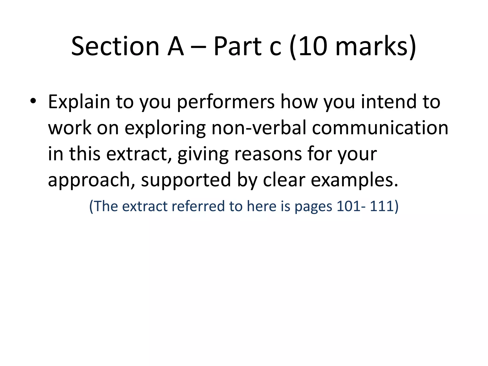 A2 Drama and Theatre Studies: Lysistrata Example Questions Section A | PPTX