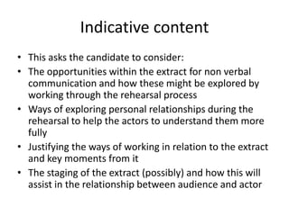 A2 Drama and Theatre Studies: Lysistrata Example Questions Section A | PPTX