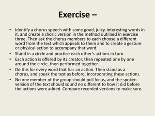 A2 Drama: Lysistrata Chorus Movement and Speech | PPTX