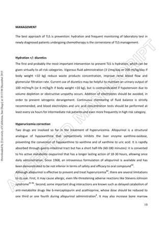 Lysis tumoral syndrome | PDF | Blood Disorders | Diseases and Conditions