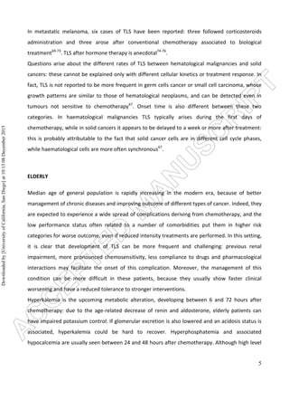 Lysis tumoral syndrome | PDF | Blood Disorders | Diseases and Conditions