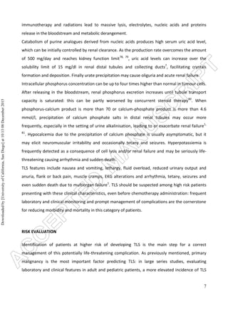 Lysis tumoral syndrome | PDF | Blood Disorders | Diseases and Conditions