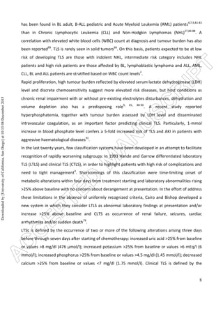 Lysis tumoral syndrome | PDF | Blood Disorders | Diseases and Conditions