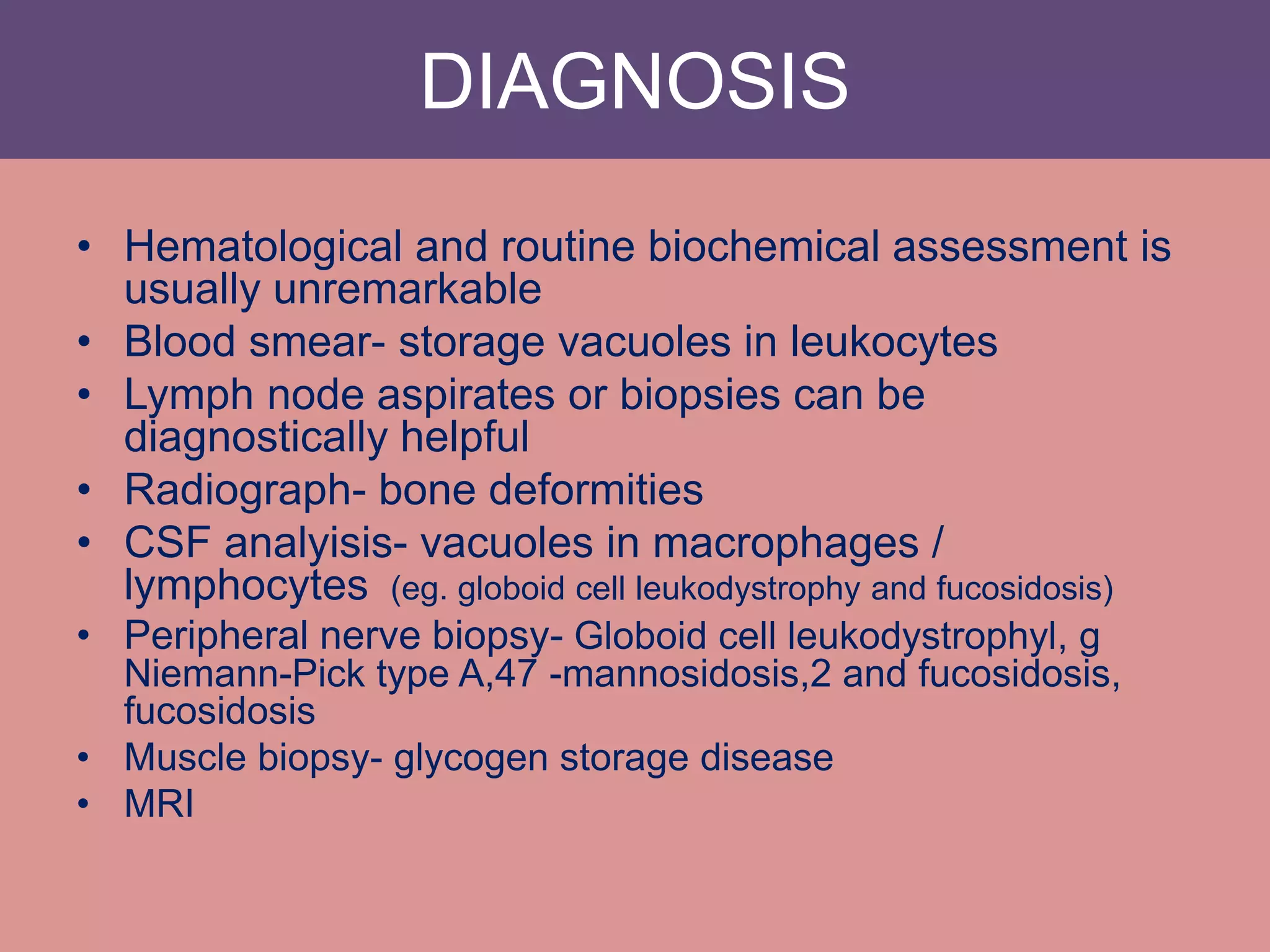 Lysosomal storage diseases | PPTX