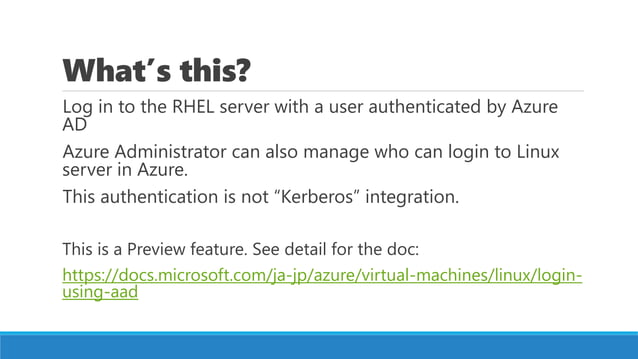 Log in to a Linux VM in Azure using AAD authentication | PPT