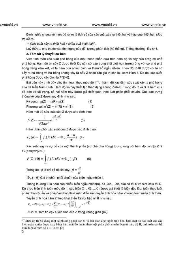 Ly thuyet do tin cay trong thiet ke de ke bien | PDF