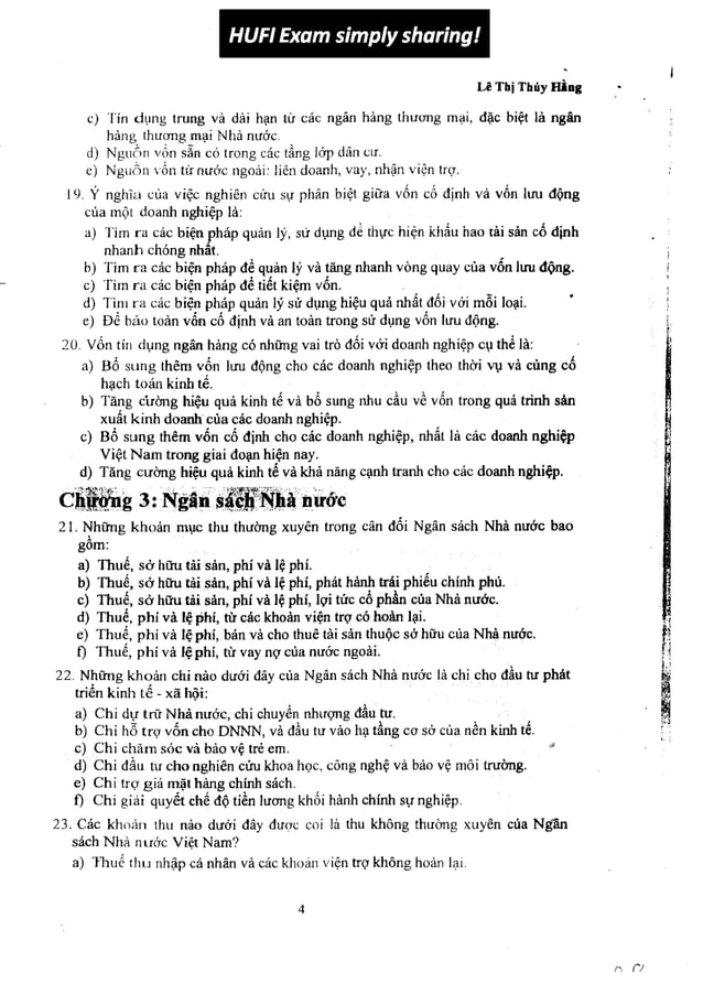 Ly thuyet tai_chinh_tien_te_1_hufi exam | PDF