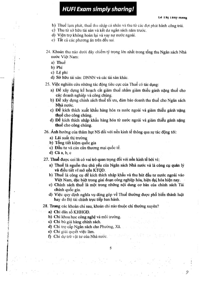 Ly thuyet tai_chinh_tien_te_1_hufi exam | PDF