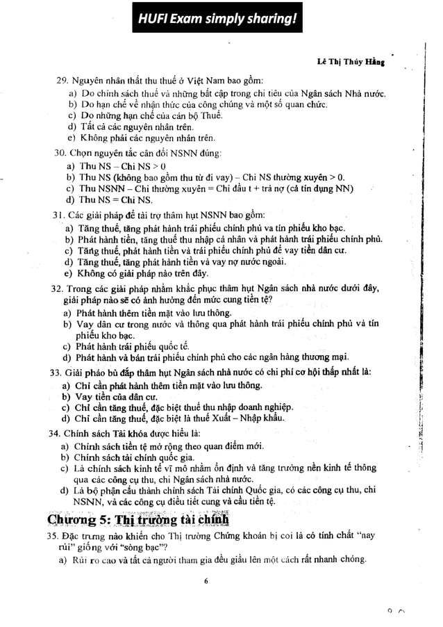 Ly thuyet tai_chinh_tien_te_1_hufi exam | PDF