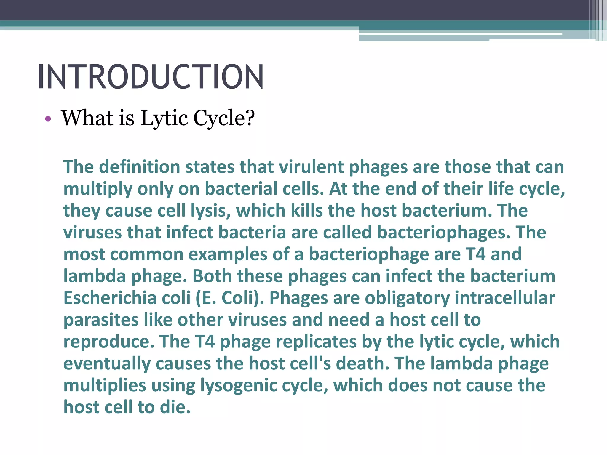 Lytic cycle | PPTX