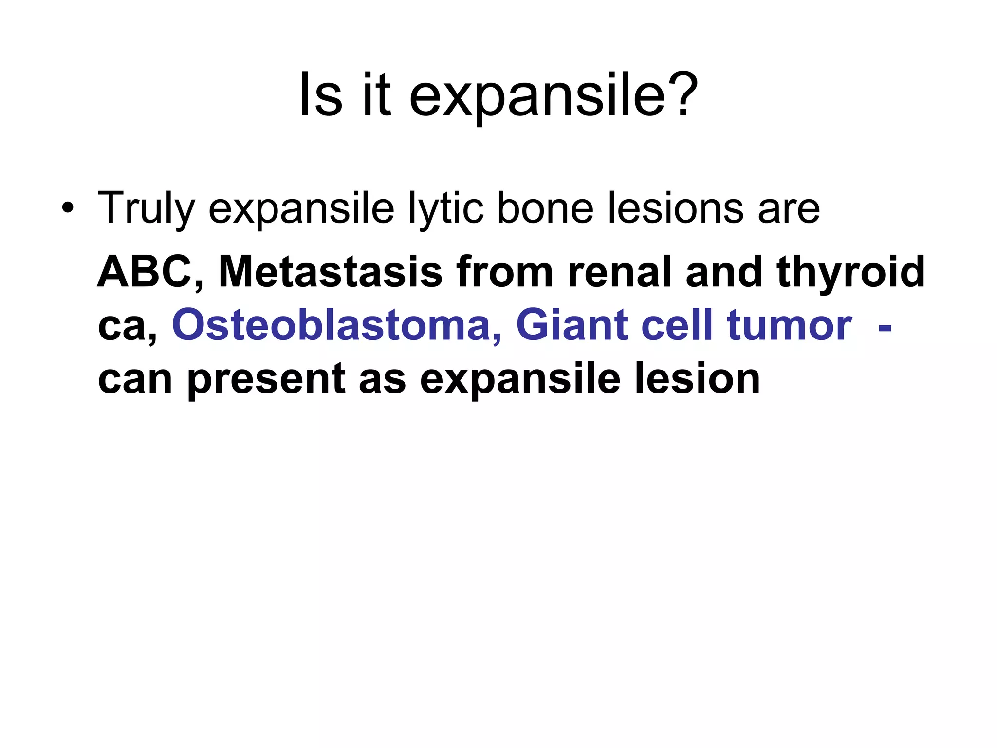 Lytic/cystic lesion of bone final | PPT