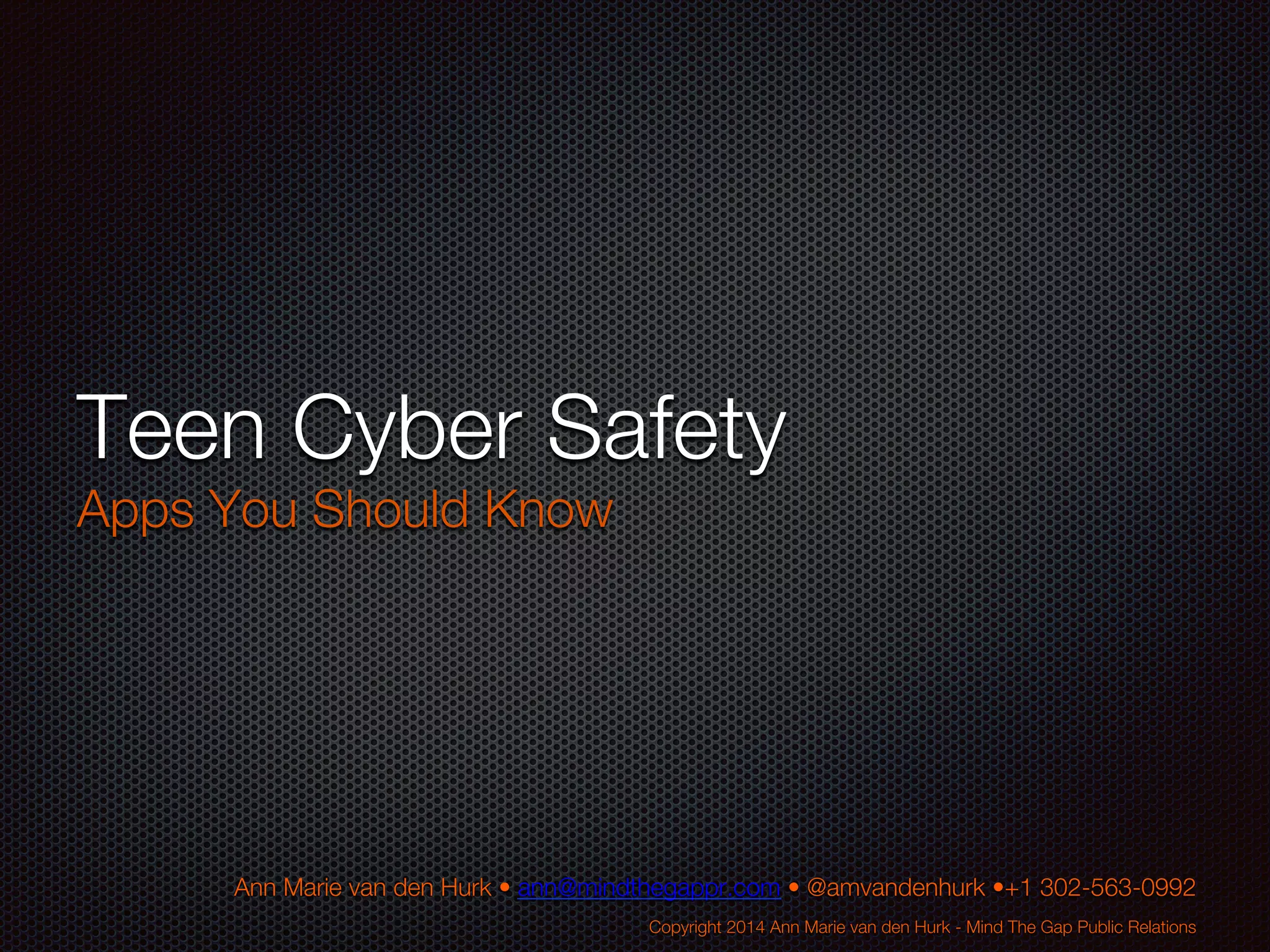 Keeping Teens Cybersafe - Teen Internet Safety and Privacy | PDF