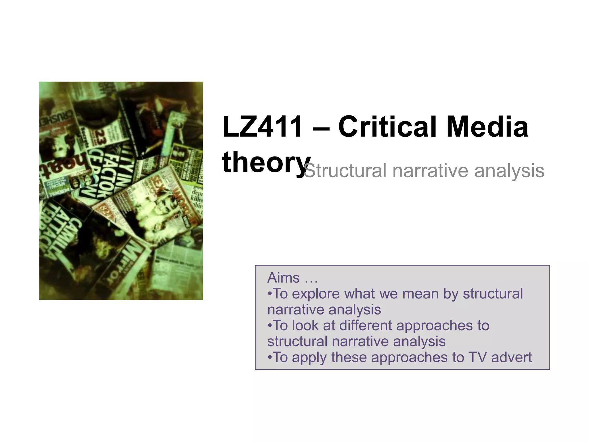 Lz411 narrative analysis 2013 | PPTX