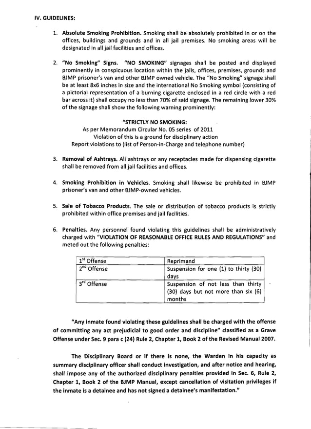 BJMP Memo No. 2011-05 | PDF