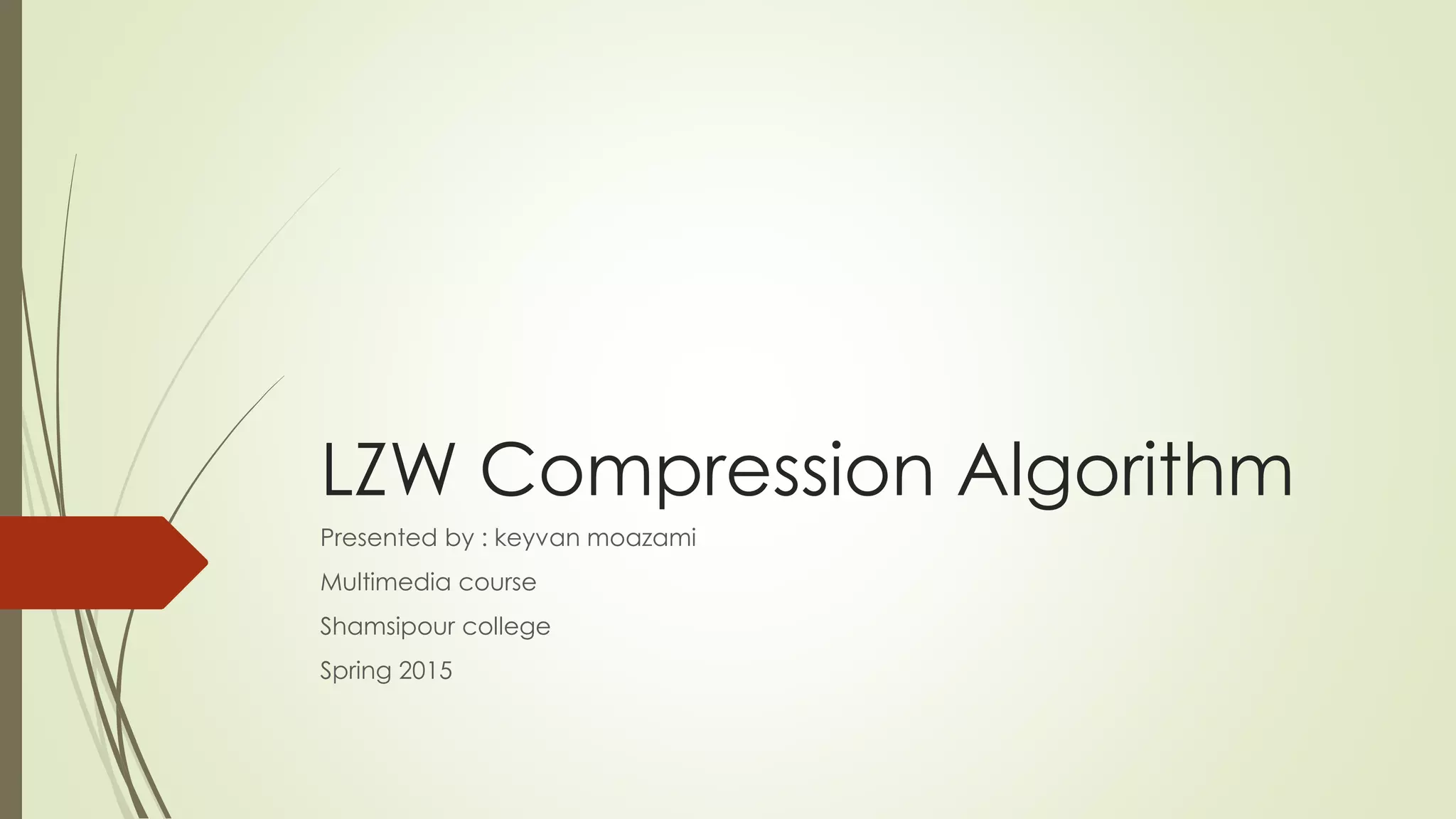 Lzw Algorithm Pptx Programming Languages Computing