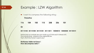 Lzw algorithm | PPTX | Programming Languages | Computing
