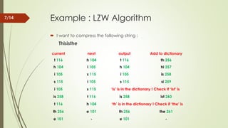 Lzw algorithm | PPTX