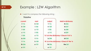 Lzw algorithm | PPTX