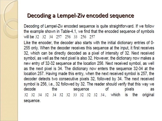Lzw Coding Technique For Image Compression Ppt