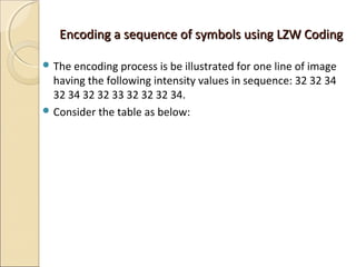 Lzw coding technique for image compression | PPT