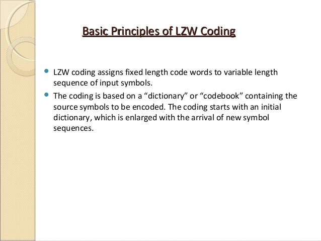 Lzw Coding Technique For Image Compression 2898