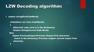 Lzw compression | PPTX