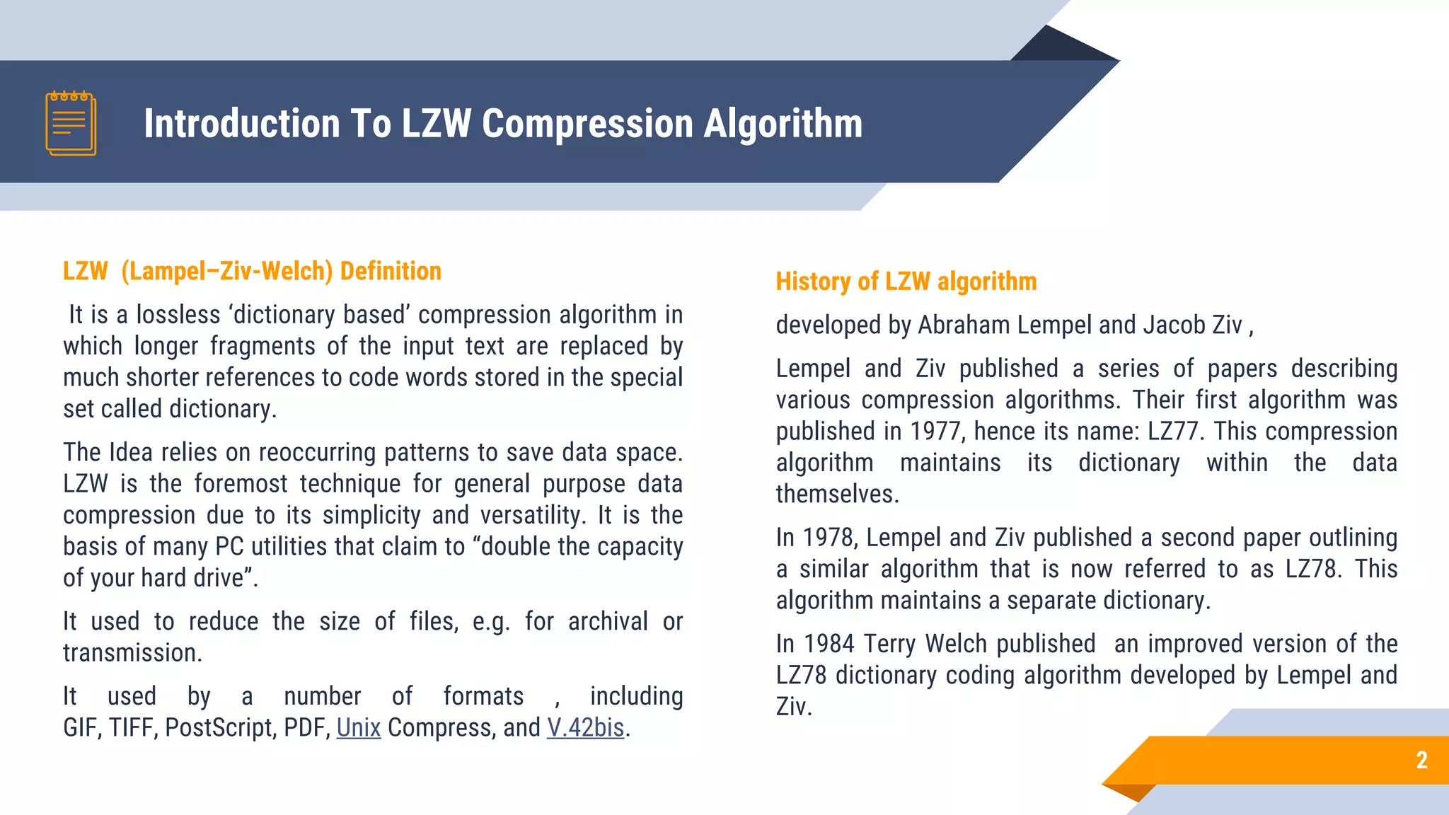Lzw Presentationpptx Programming Languages Computing