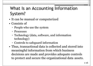 AIS Chapter 01 Overview Accounting Information System | PPTX