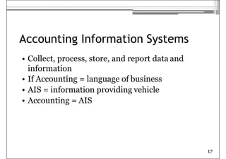 AIS Chapter 01 Overview Accounting Information System | PPTX