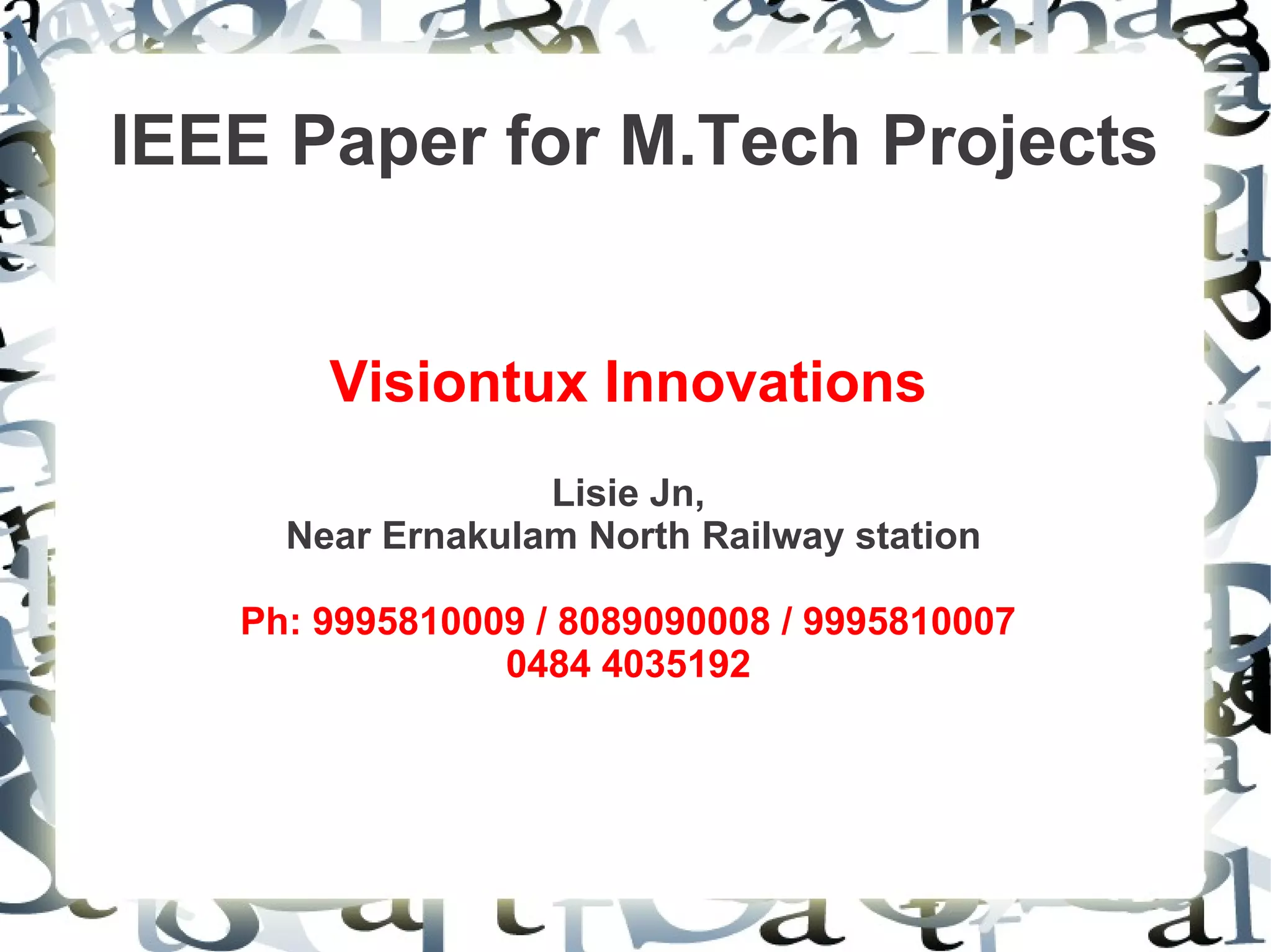 M.tech ieee projects | PDF