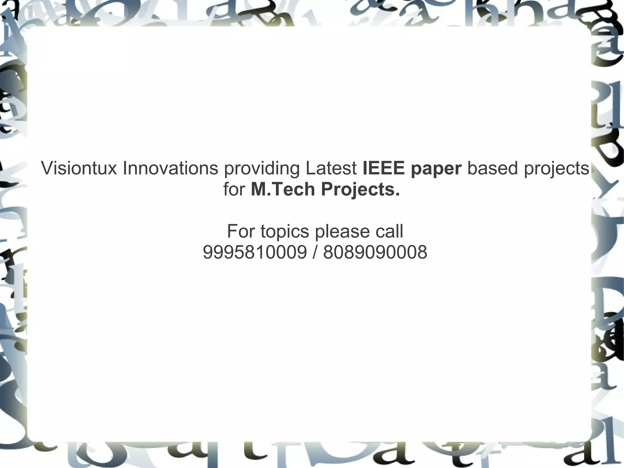 M.tech ieee projects | PDF