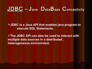 jdbc | PPT