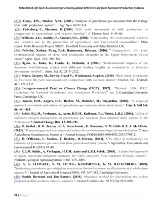 Life cycle assessment (LCA) of Dairy and beef cattles | PDF