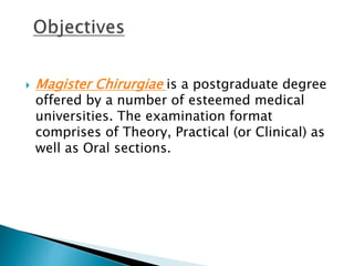 Mch – an innovative passion for master surgeries | PPT