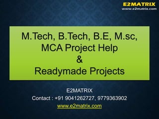 M Tech Projects List | PPTX | Computer Networking | Computing