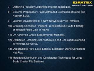 M Tech Projects List | PPTX | Computer Networking | Computing