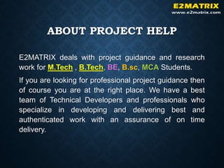 M Tech Projects List | PPTX | Computer Networking | Computing
