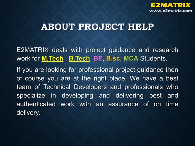 M Tech Projects List | PPT