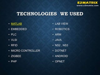 M Tech Projects List | PPT