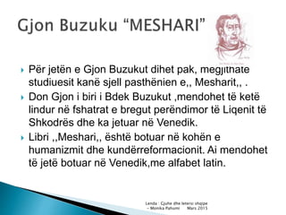 M.p letërsia filobiblike gjon buzuku | PPTX