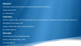 Tibco ems admin commands | PPTX