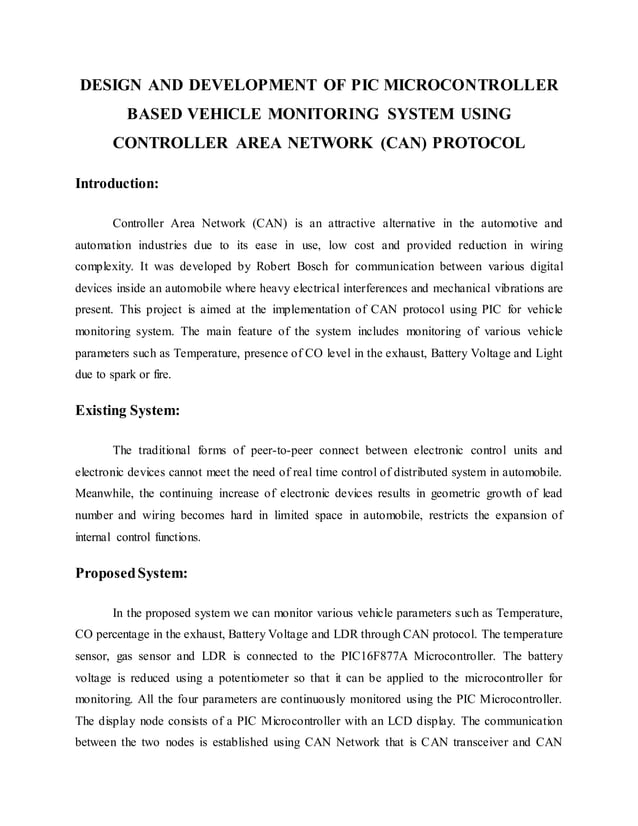M.tech project abstract | PDF