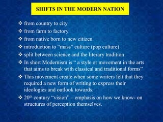 Overview of Modernist Literature- | PPTX