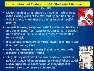 Modernism In Literature