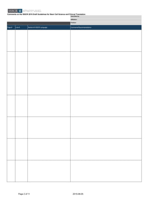 Michael Cea ISSCR 2015 Stem Cell Research Guideline Review Comments ...